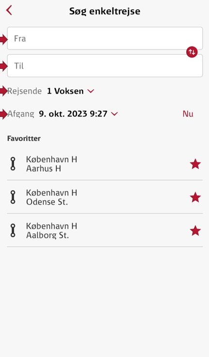 Sådan køber du togbilletter på DSB-app på faktura