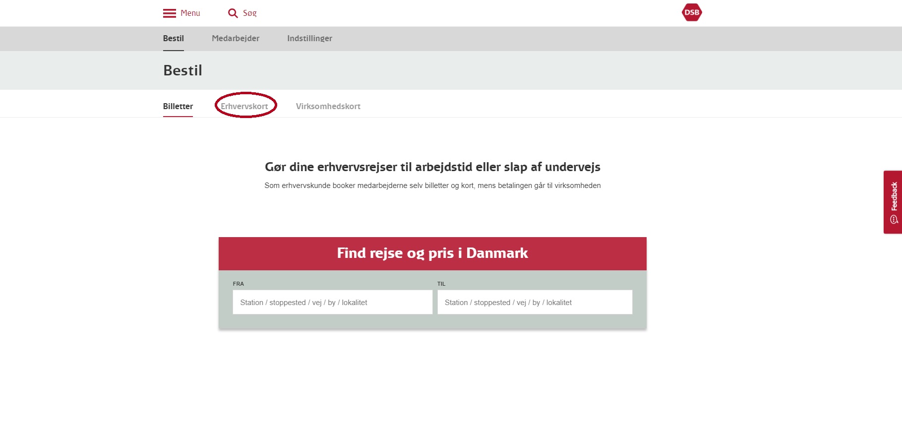 Sådan bestiller du Erhvervskort