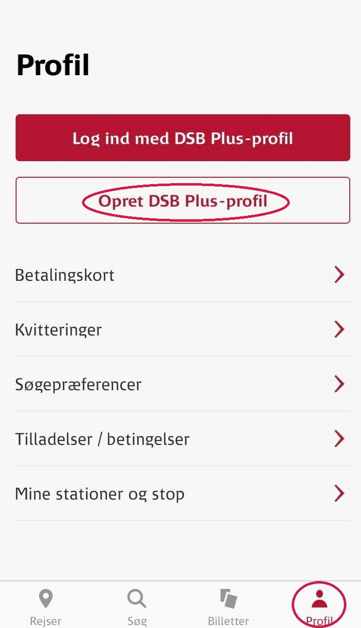 Sådan opretter du en DSB Plus profil på DSB app