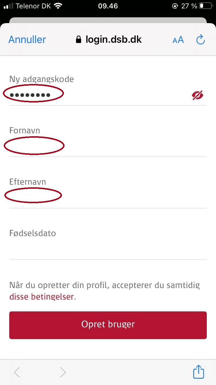 Sådan opretter du en DSB Plus profil på DSB app