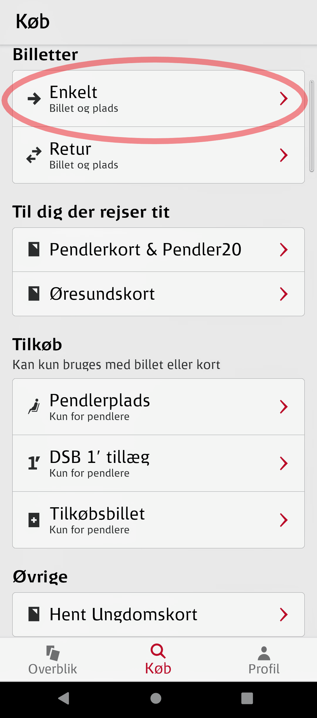 DSB | Cykelpladsbillet i DSB App