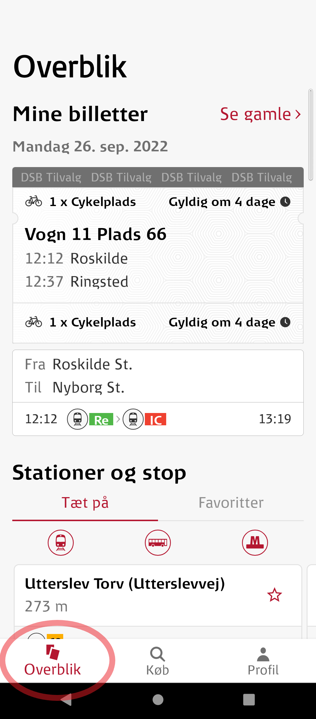 DSB | Cykelpladsbillet i DSB App
